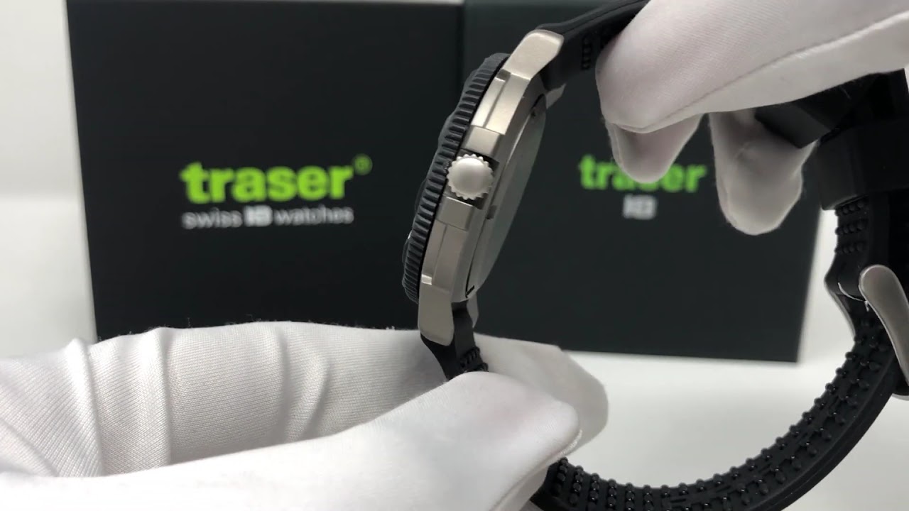 Traser Watch H3 Commander 100 Force with Black Rubber Strap 100338 ...