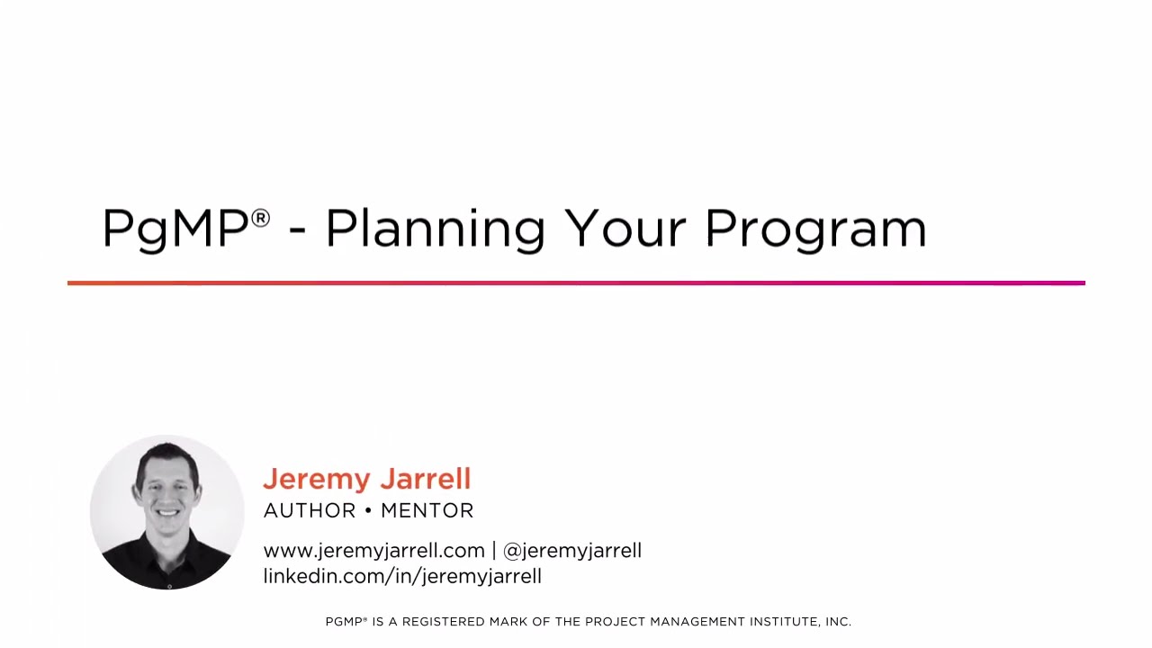 Course Preview: PgMP® - Planning Your Program - YouTube