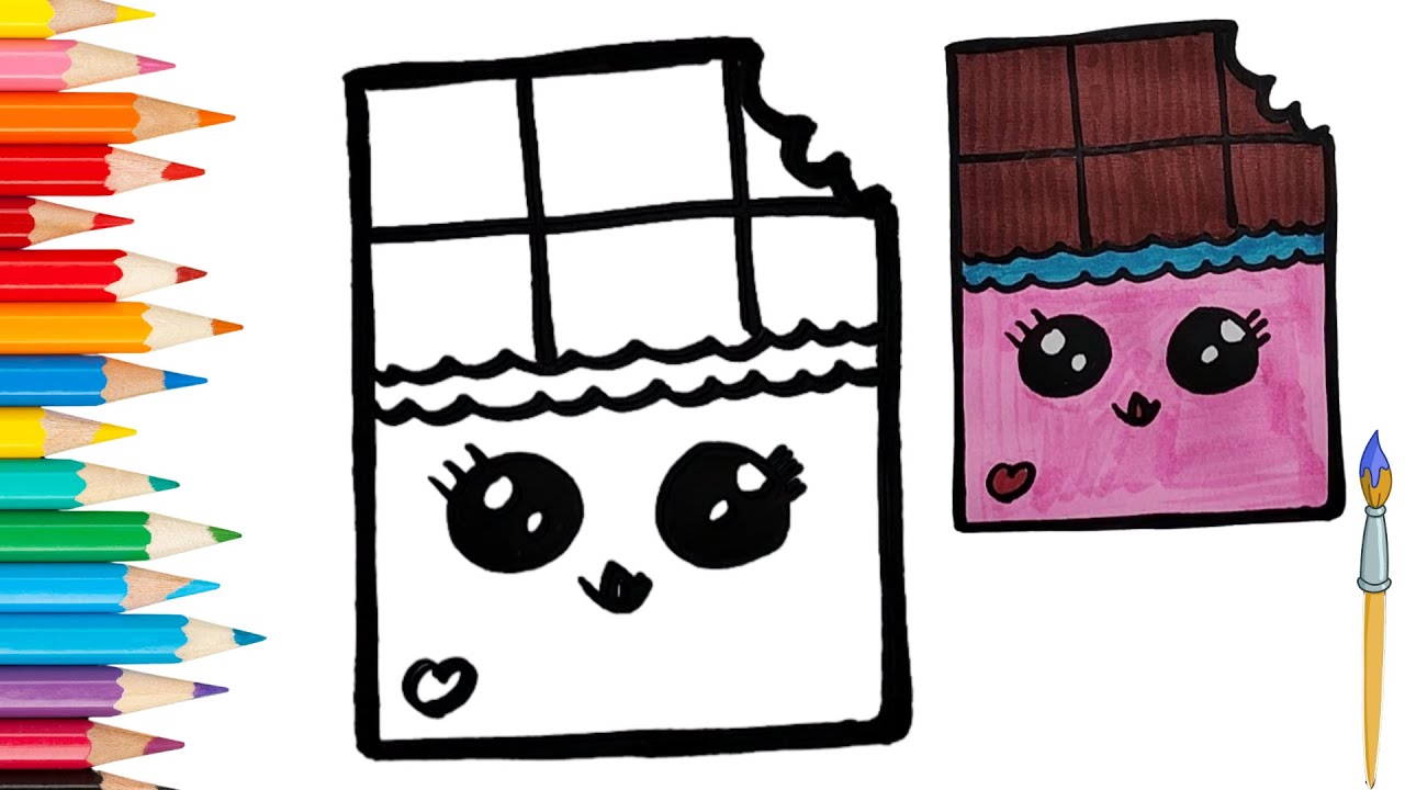 Chocolate Drawings | Cute Chocolate Drawing Easy | How to Draw a Cute ...