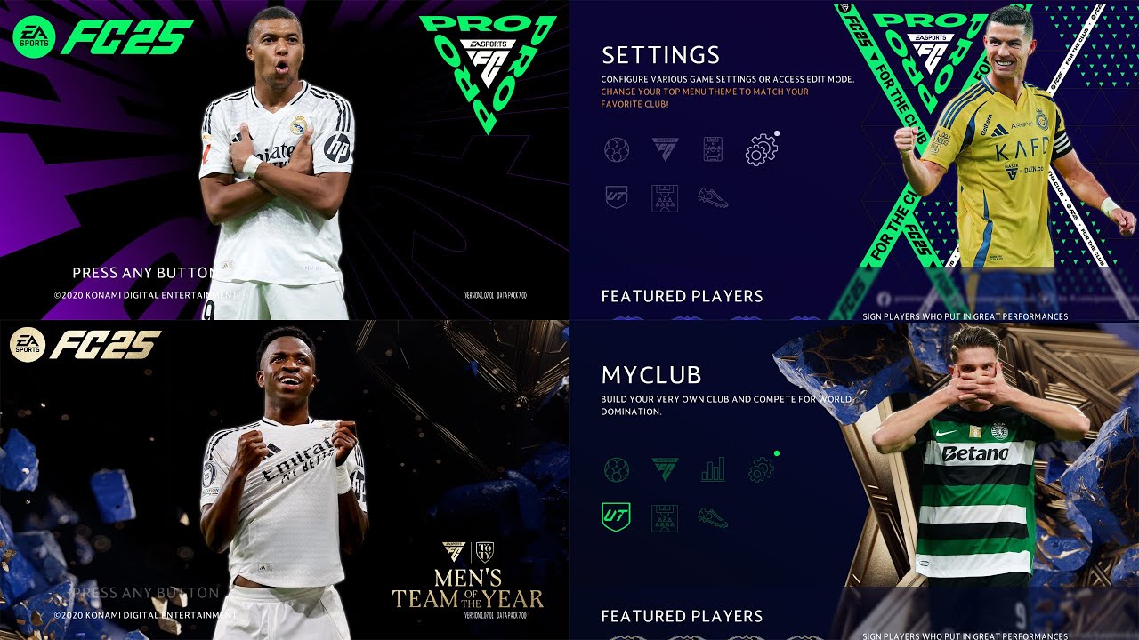 New Menu Graphics EA FC25 Pro & Team of The Year - PES 2021 & Football ...