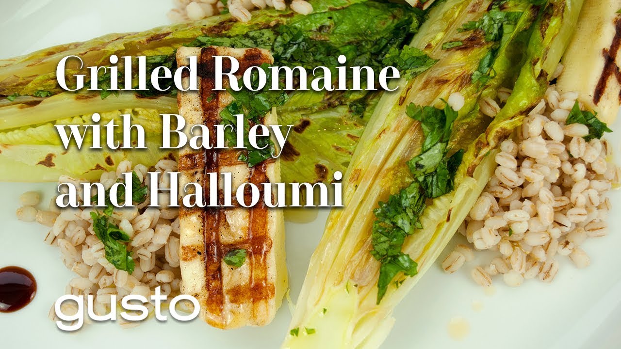 Grilled Romaine with Barley and Halloumi | The Urban Vegetarian - YouTube