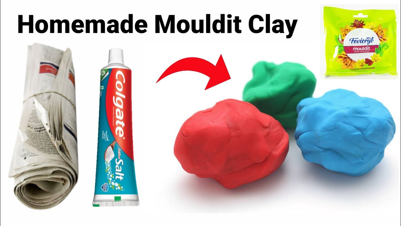 How to make Paper Mouldit Clay/Colgate Clay/Ganesh Idol Making/Homemade ...