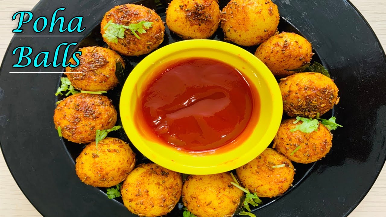 Poha balls || Flattened rice balls || Chewda recipes ~ Amrutham - YouTube