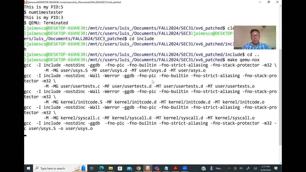 A basic System Call in XV6 - YouTube