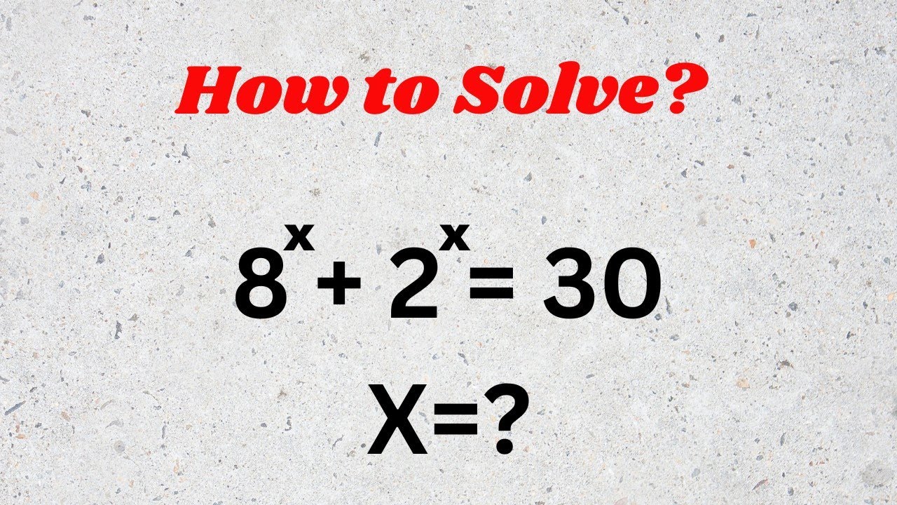 a nice exponential math problem// find the value of X - YouTube