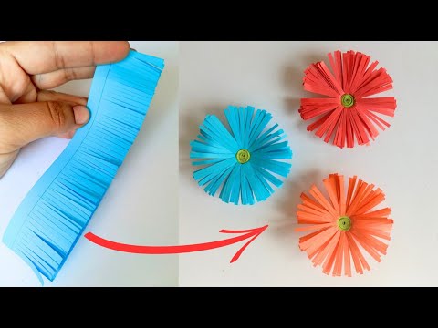 How to make Spring Flower flowers with paper/ Paper flower making idea ...