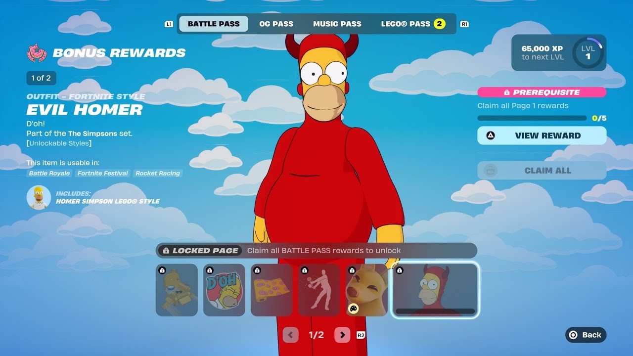 FORTNITE x THE SIMPSONS Battle Pass Showcase! (FULL SEASON REVEAL) BART ...
