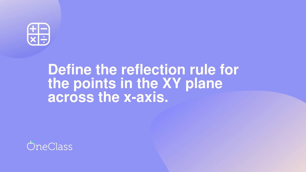 Define the reflection rule for the points in the XY plane across the x ...