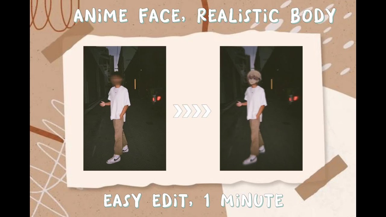 Anime Face edit, Realistic Body / Picsart Tutorial - YouTube