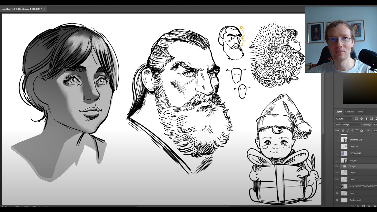 Portrait zeichnen lernen: Ana de Armas, Sébastien Chabal, Baby mit ...