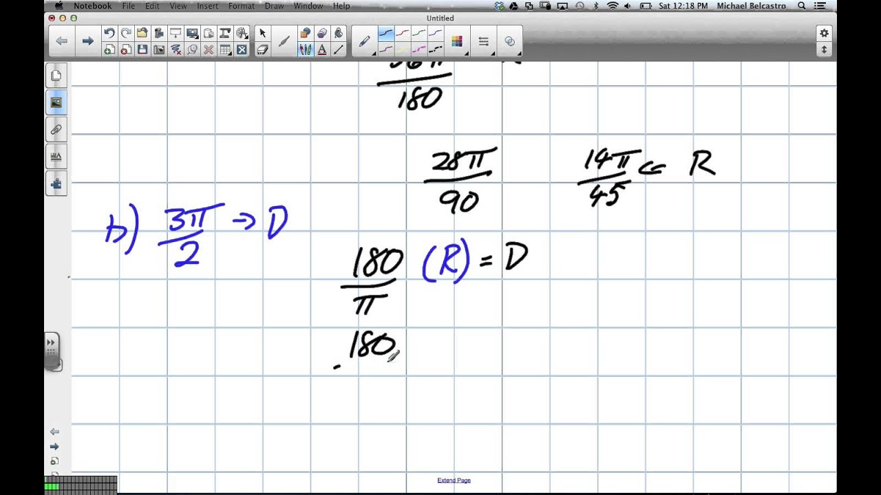 Converting Radians and Degrees (Grade 11 Univeristy Lesson 6.7 23 3 13 ...