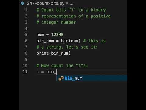 This is how you can count the num of non-zero bits in a binary representation of a positive int ...