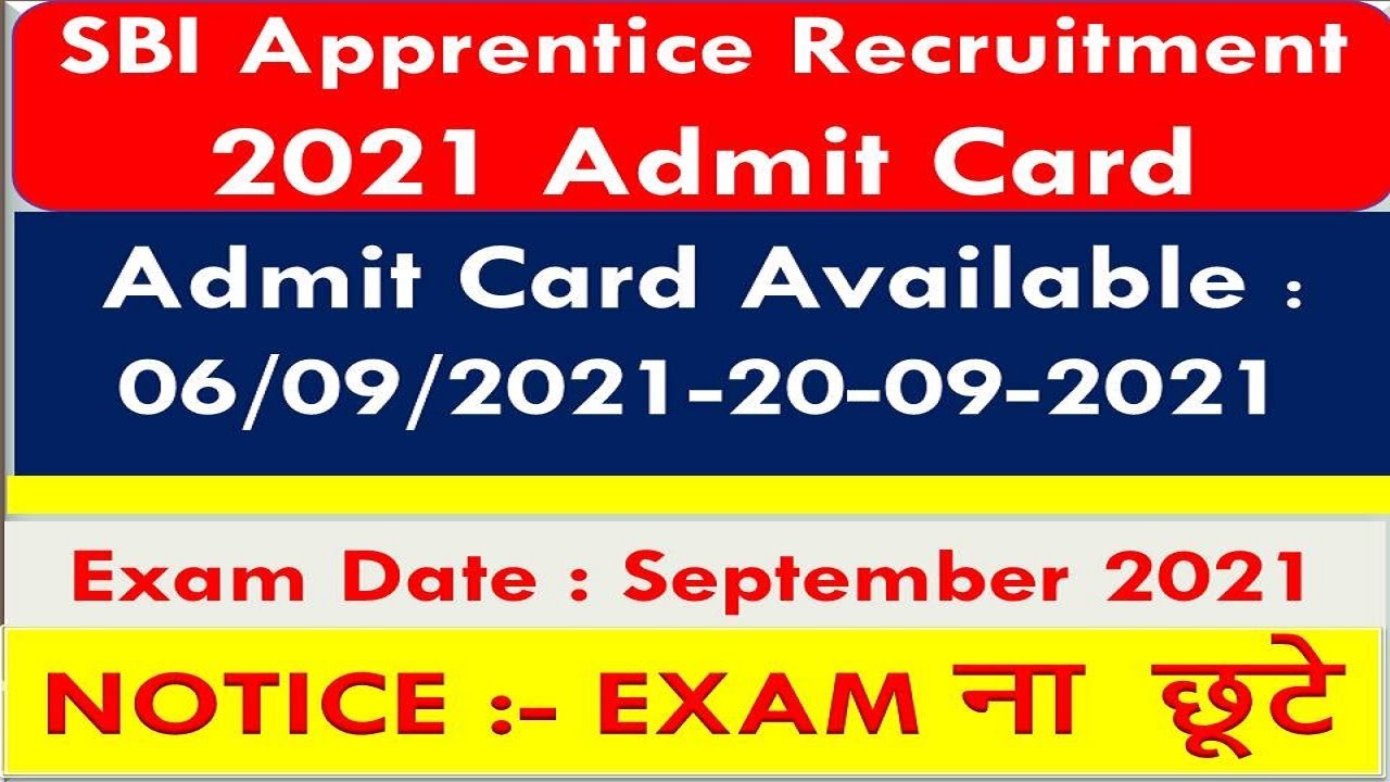 State Bank of India (SBI) Apprentice Recruitment 2021 Admit Card - YouTube
