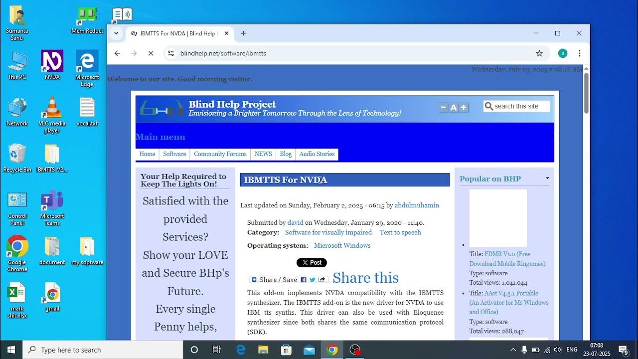 how to download IBMTTS NVDA add on with screen reader - YouTube