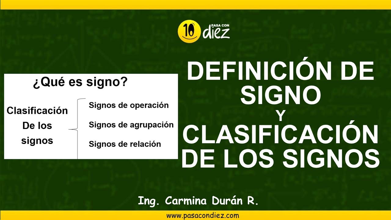 DEFINICIÓN Y CLASIFICACIÓN DEL SIGNO - YouTube