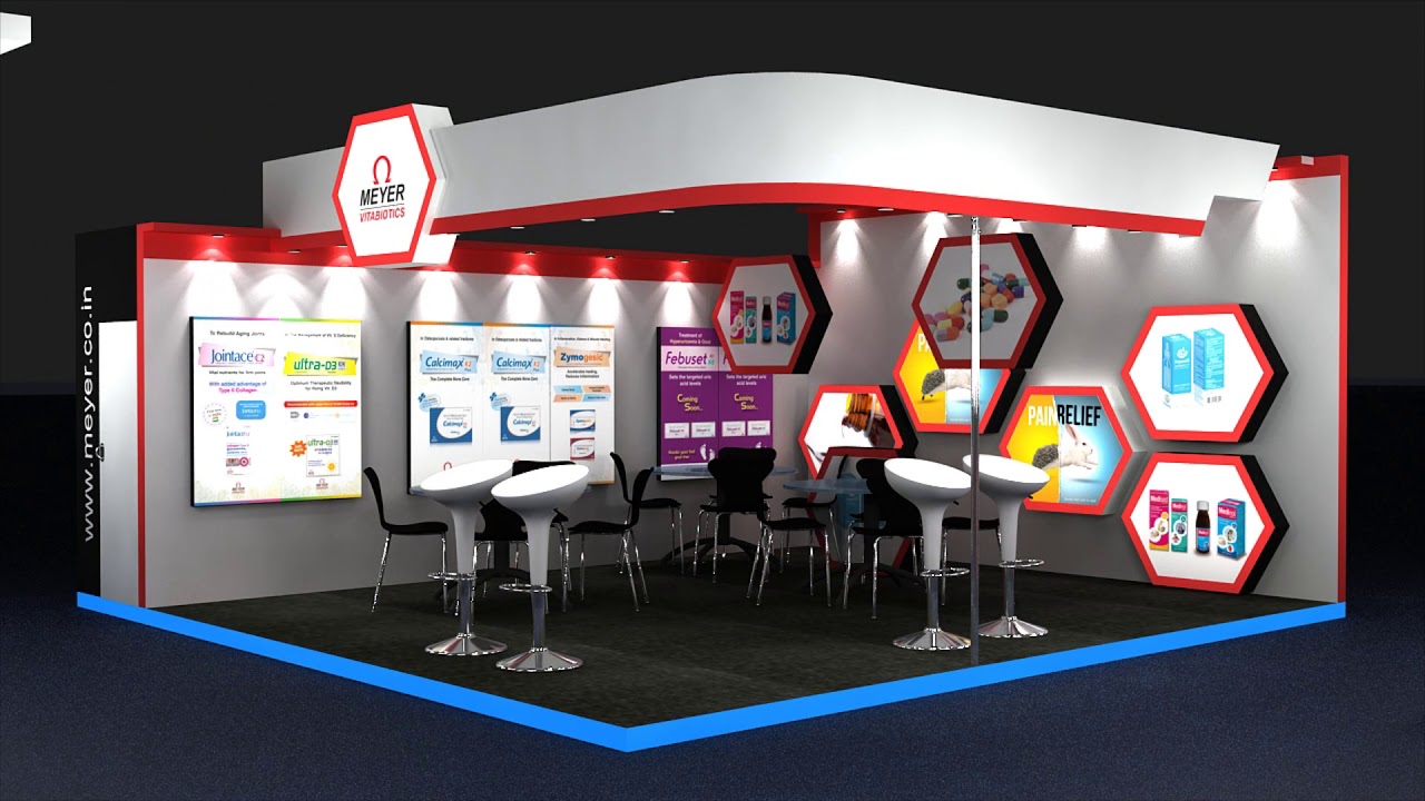 Animated Stall Design - 3ds Max Exhibiton Animation - YouTube