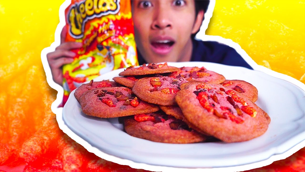 DIY HOT CHEETOS BACON CHOCOLATE CHIP COOKIE!!! - YouTube