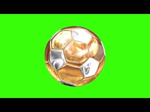 Green Screen,  Chroma Key Two Tone Gold and chrome football. full HD