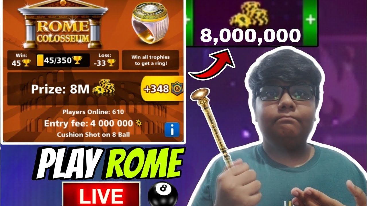 PLAY ROME IN LIVE||| 8 BALL POOL BEASTULTRA - YouTube