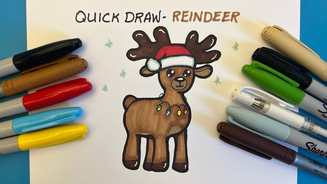 Quick Draws for Kids - How to Draw a Reindeer - YouTube