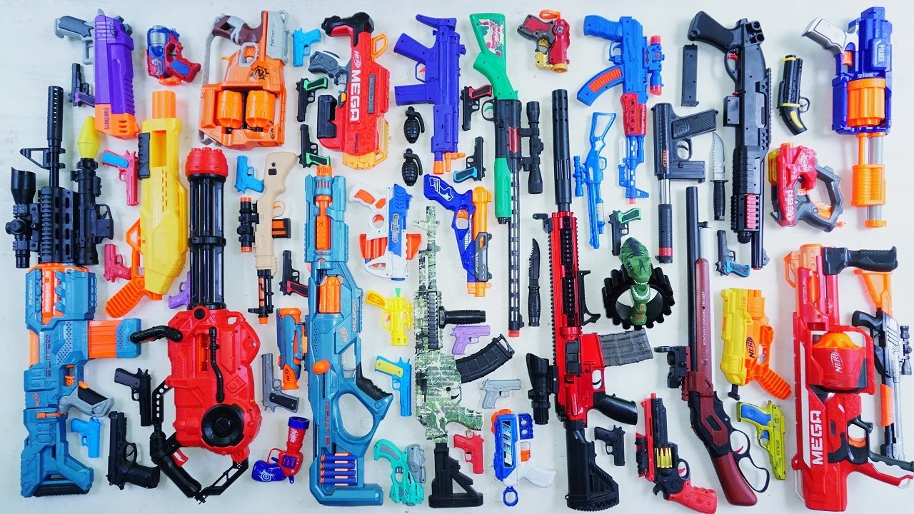 Collecting Tembak Tembakan 7 Sniper Rifles AK47 SUB MACHINE GUN JURASIC ...