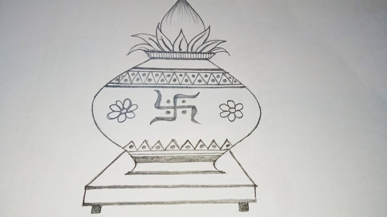 How To Draw a Kalash | Amazing Kalash Drawing Tricks | #KalashDrawing ...