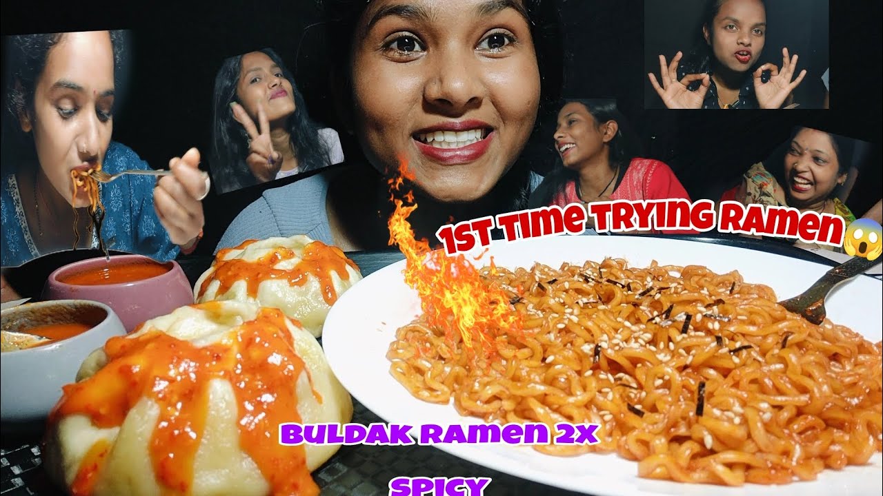 FIRST TIME TRYING RAMEN 2X SPICY🥵,🔥TYPO EATING CHALLENGE,BULDAK RAMEN ...