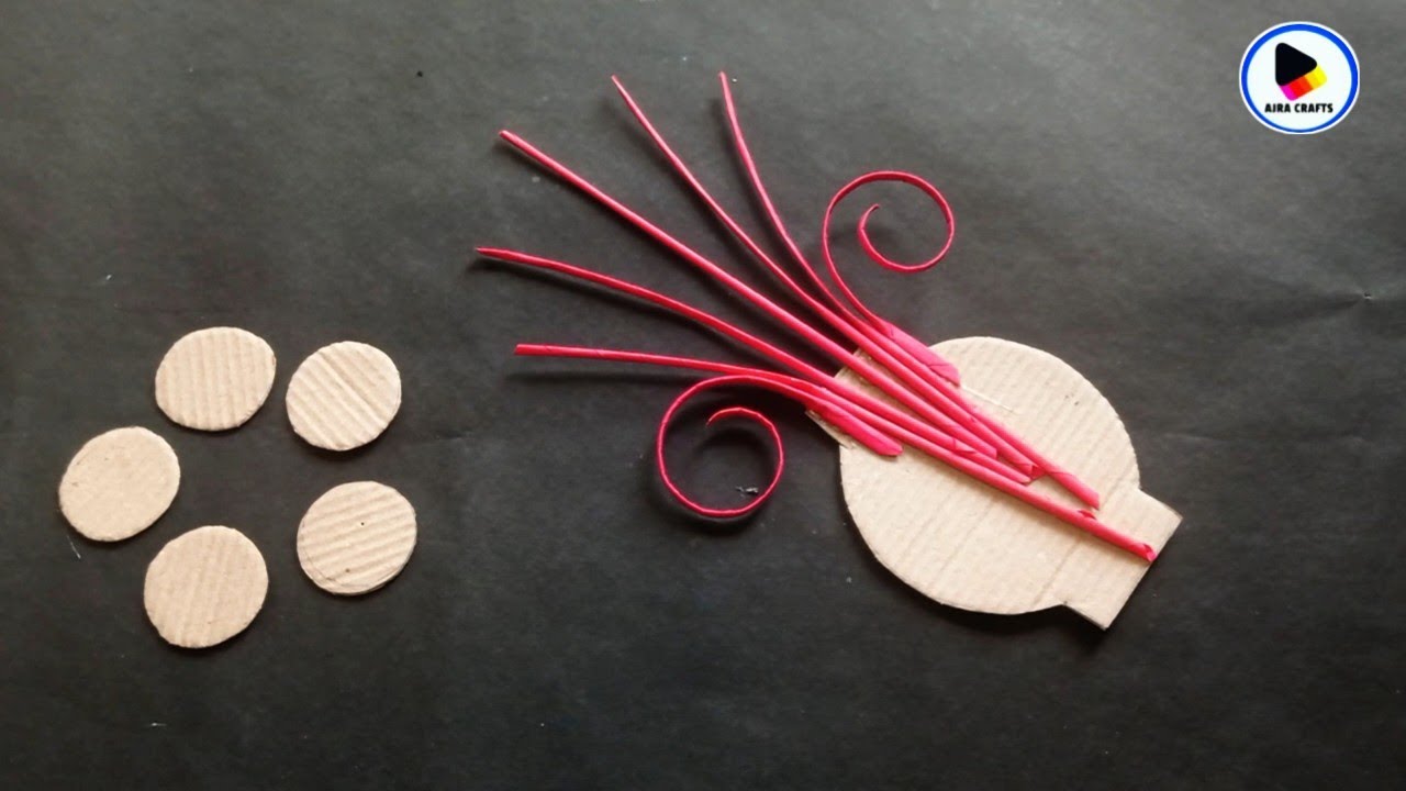 How to make cardboard flower at home | Cardboard using flower craft ...