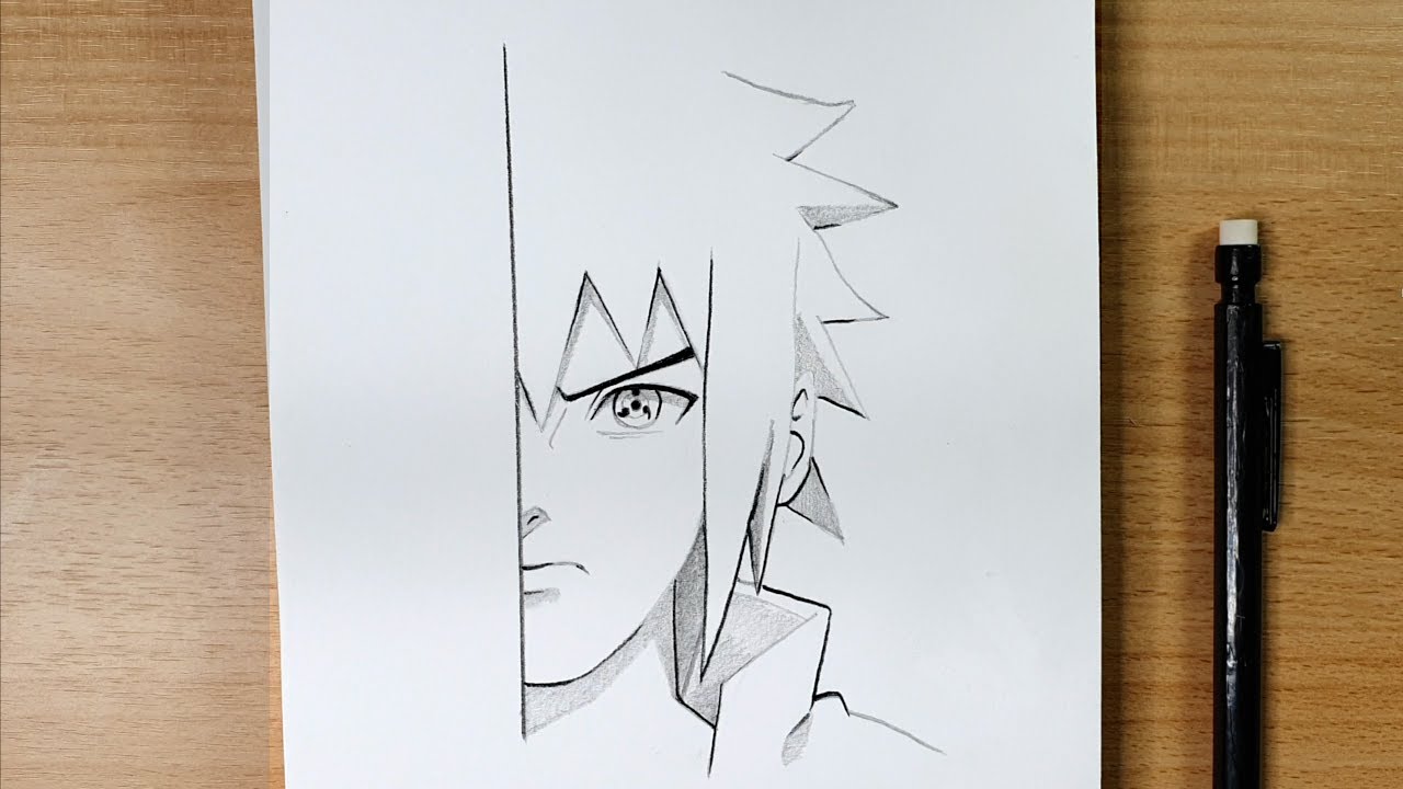 How to Draw Sasuke Uchiha with Pencil | Step by Step Naruto Drawing ...