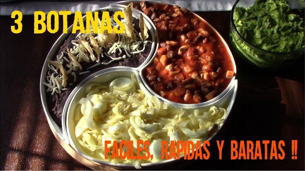 3 botanas faciles y baratas - YouTube
