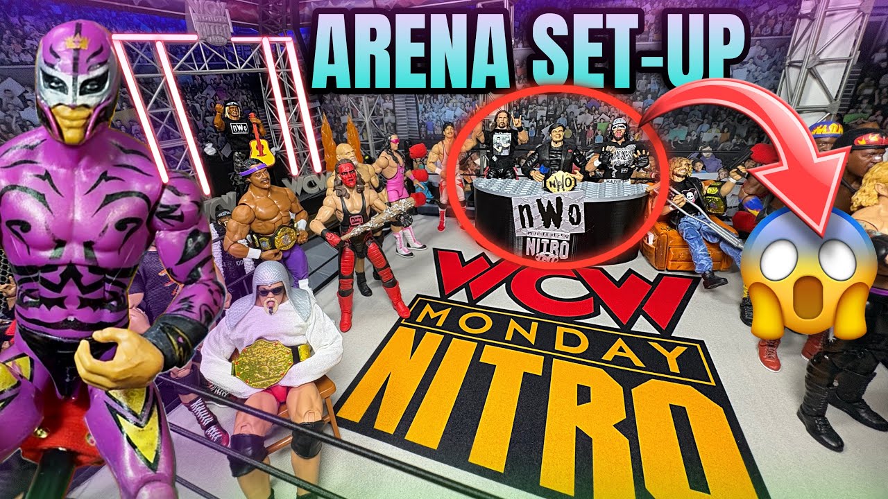 WWE ELITE WCW NITRO ULTIMATE ARENA & RING SETUP 🔥 NWO 4 LIFE TAKEOVER ...