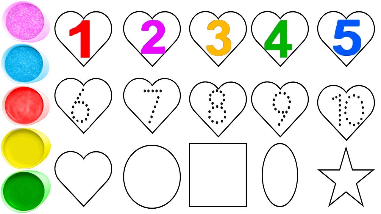 Numbers for kids | Learn to count, 2d shapes drawing, 123 Numbers ...