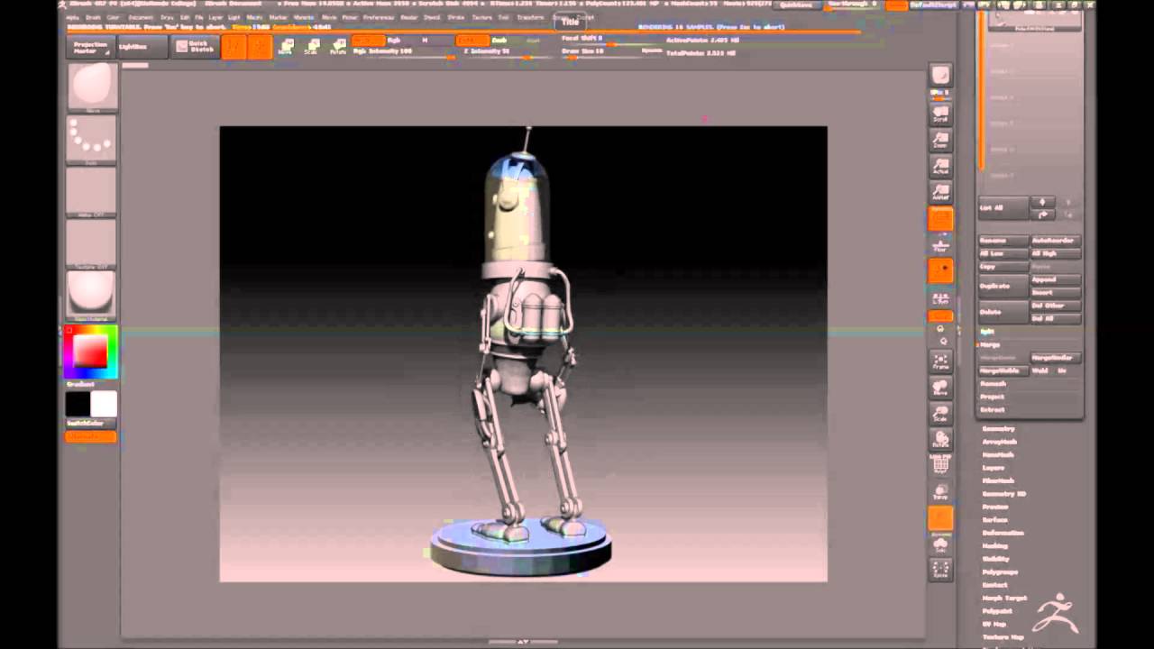 ZBrush Turn Around - Retro Robot - YouTube