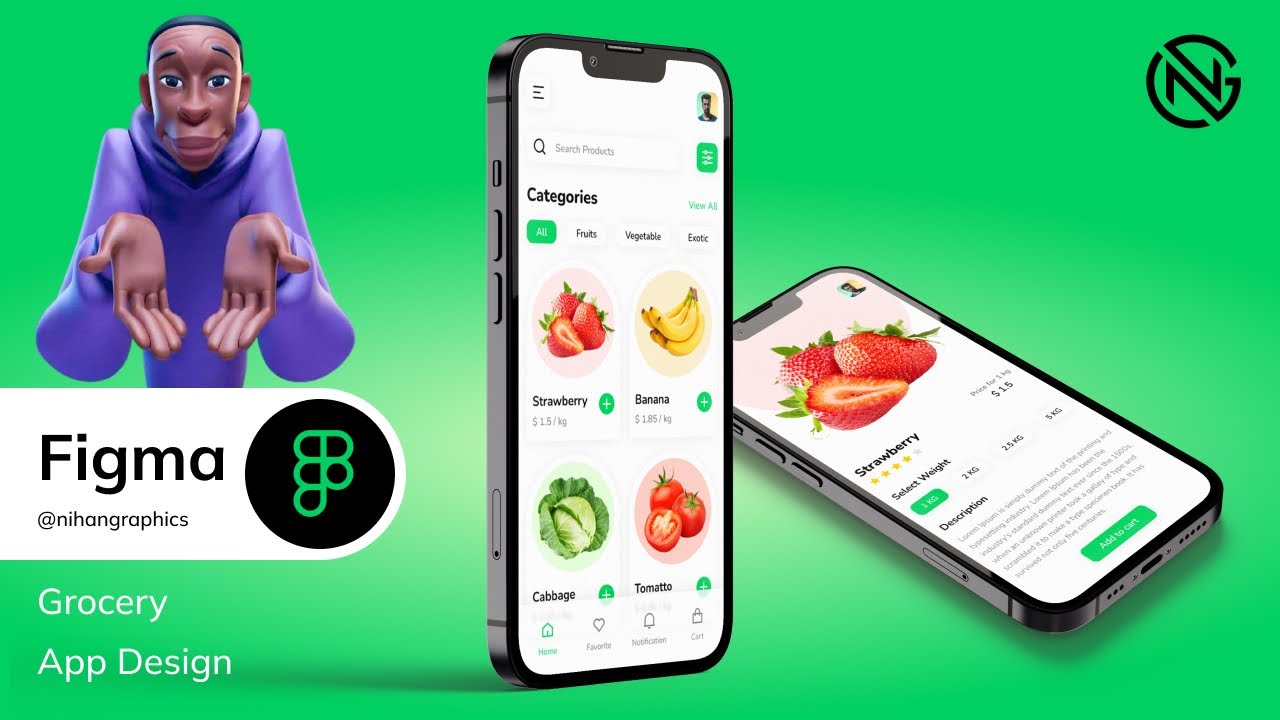 Grocery App Design in Figma | Daily UI Design Challenge Tutorial ...