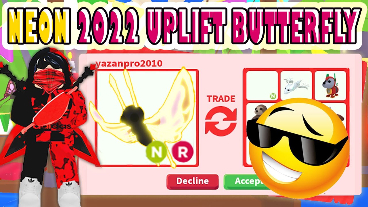 HUGE WIN 🔥😱*NEW* TRADING NEON 2022 UPLIFT BUTTERFLY 🦋 IN NEW ADOPT ME ...