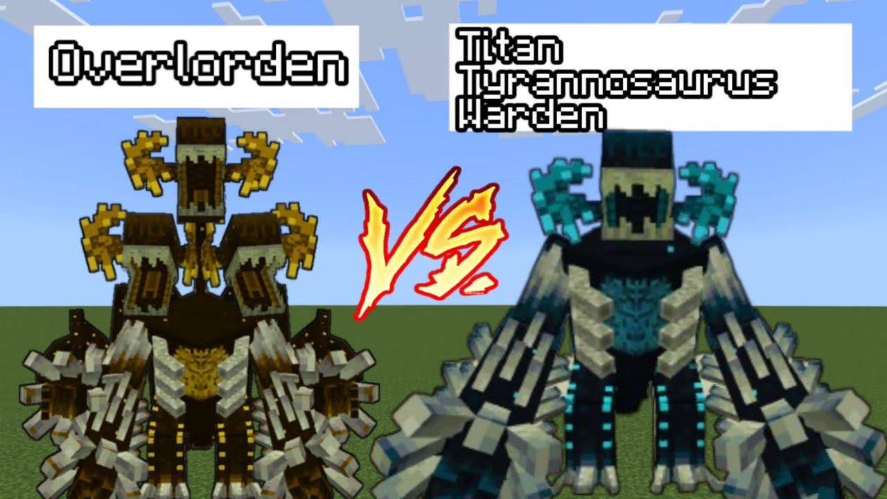 Overlorden vs Titan Tyrannosaurus Warden In Minecraft - Minecraft mob ...