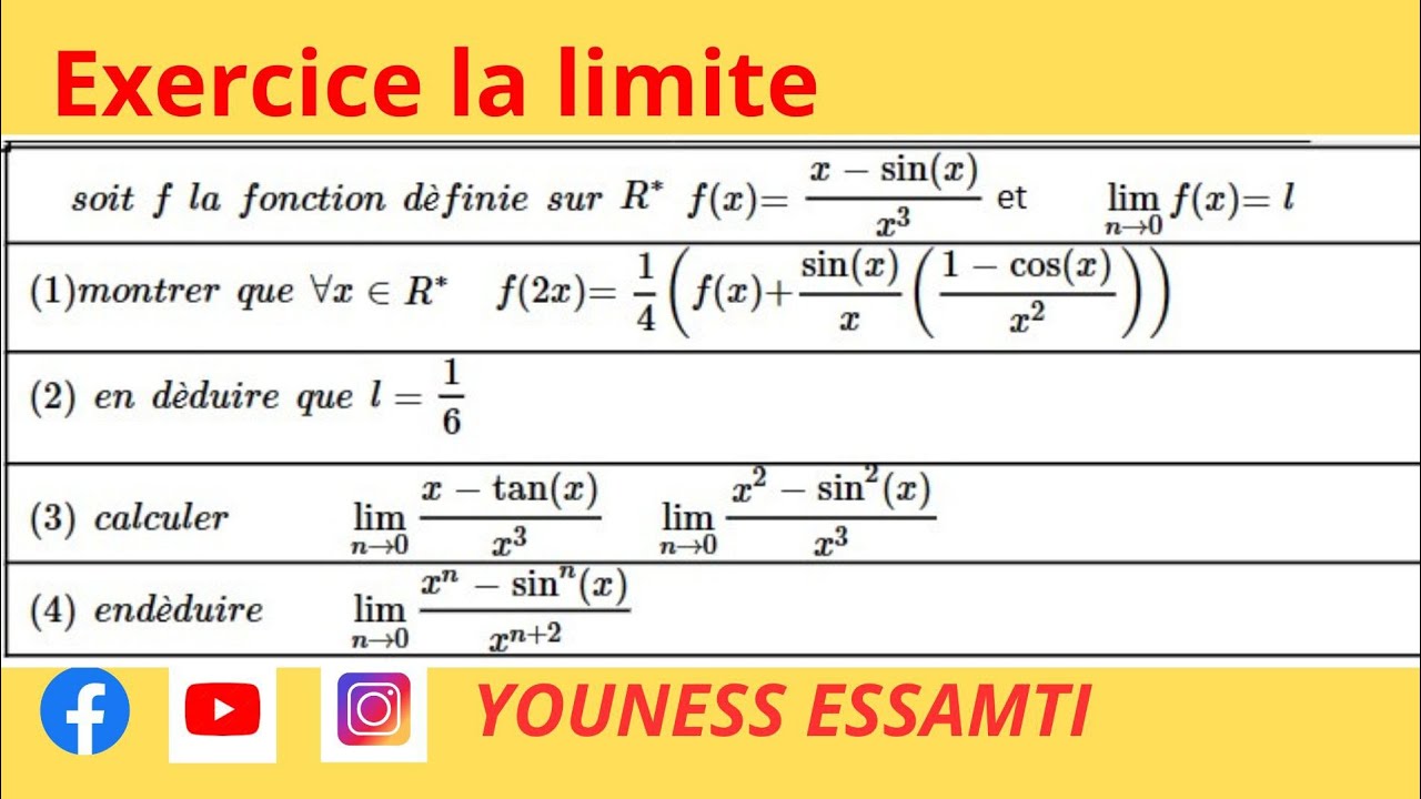 Limite Fonctions Trigonométriques - Forme Indéterminée - 2 Bac SM ...
