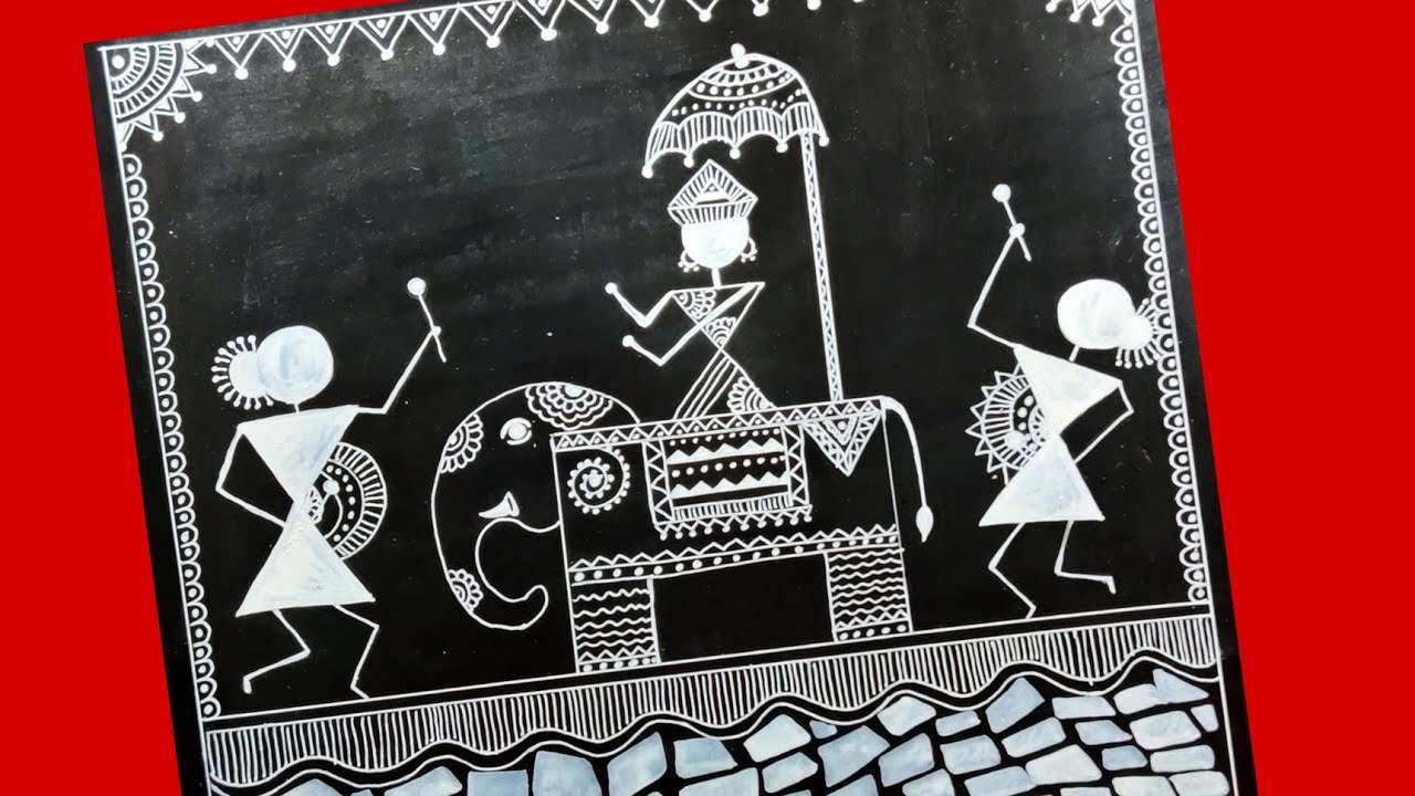 How to Draw Warli Painting/Tribal Art/Folk Art/Easy Warli Art For ...