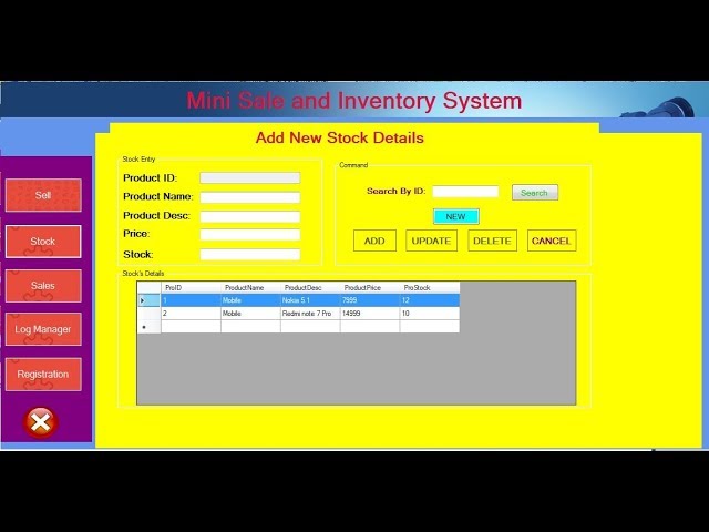 Inventory System Vb Net Projects World