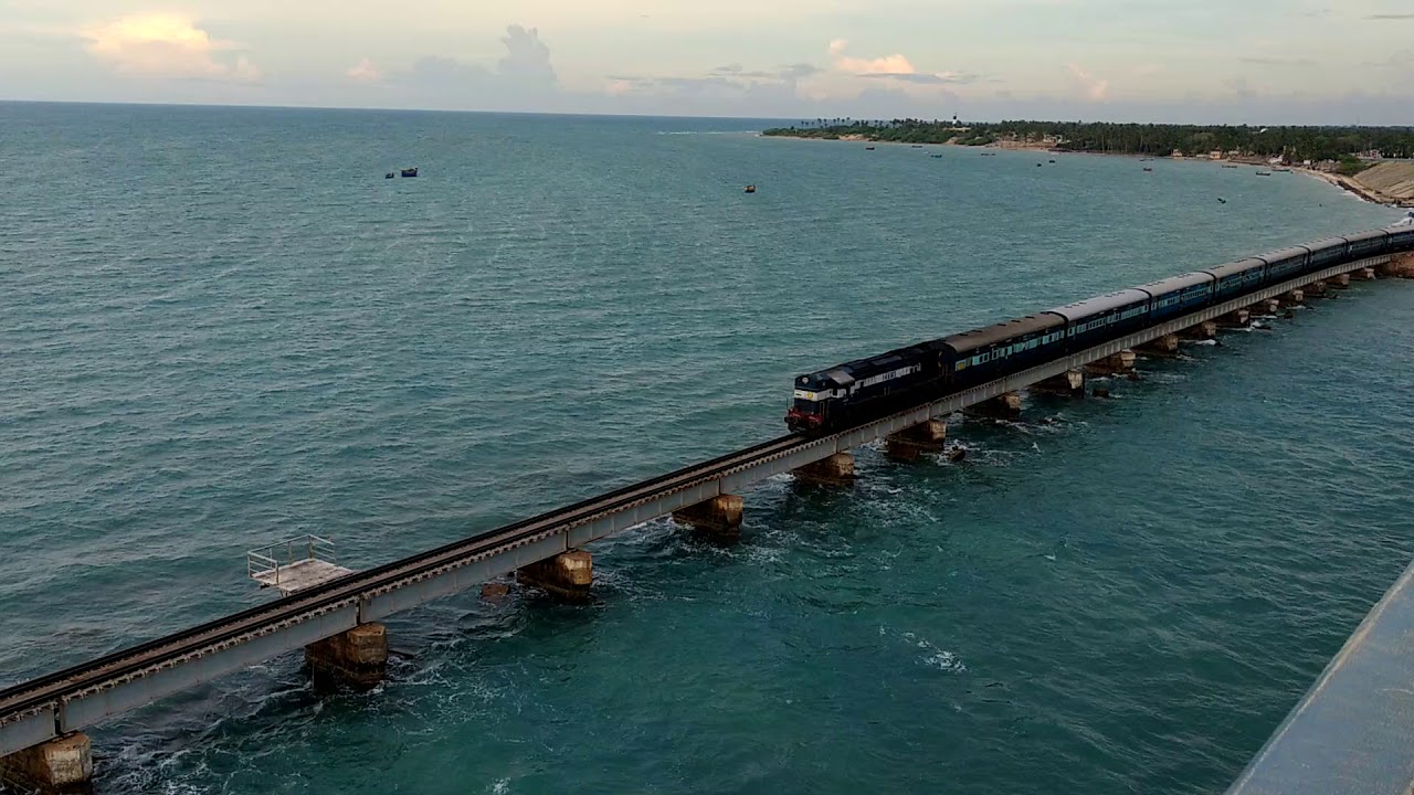 Train Entering into Sea Amidst Spectacular Scene - YouTube