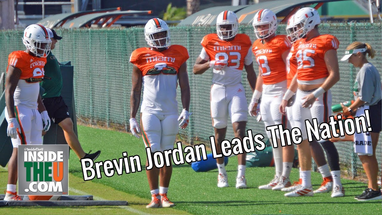 Brevin Jordan, Tight Ends in Catching and Blocking Drills at Tight End ...