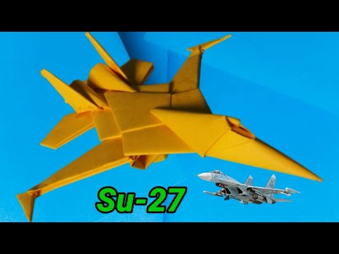 How to make a Su-27 flanker fighter model with a paper||papet easy jat ...