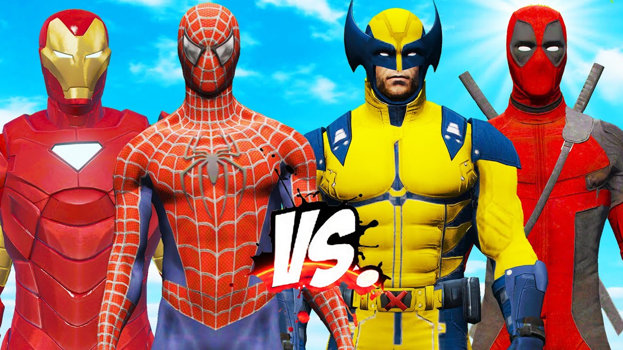 SPIDER-MAN & IRON MAN VS DEADPOOL & WOLVERINE - EPIC SUPERHEROES WAR ...