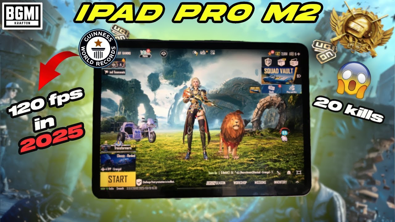 iPAD Pro M2 120 FPS BGMI Test with FPS! World Record 20 Kills in Livik🤐 ...