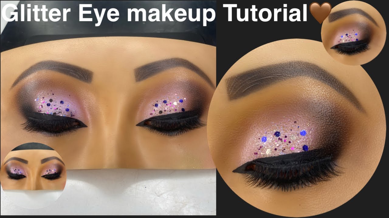 🤎Full Eye Makeup Tutorial Step by Step!!Glitter eye makeup!Brown eye ...