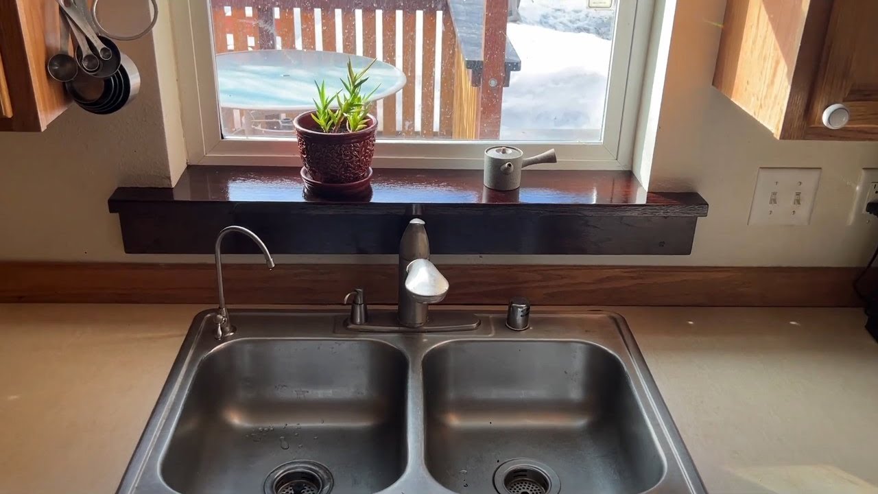 Window Sill Upgrade: Easy DIY - Replace Old Above Sink with Solid Oak ...