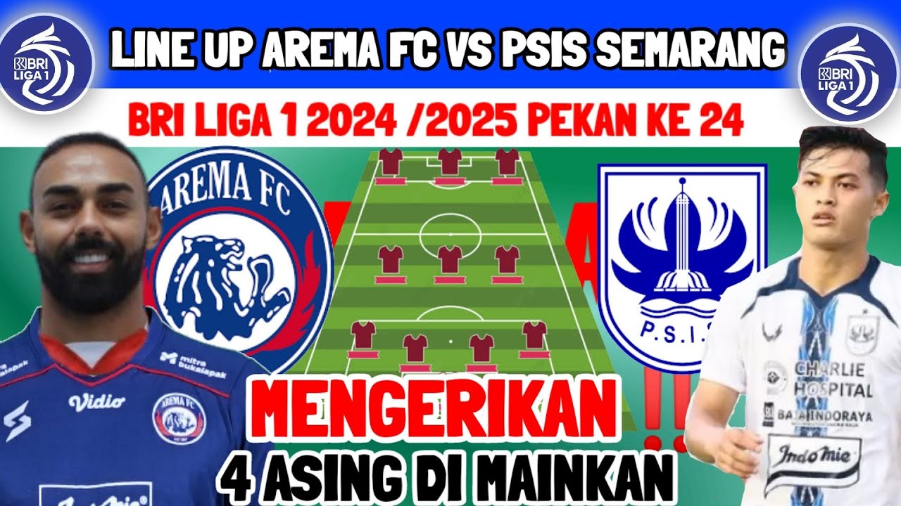 LINE UP MENGERIKAN AREMA FC - 4 ASING DI MAINKAN - AREMA VS PSIS ...