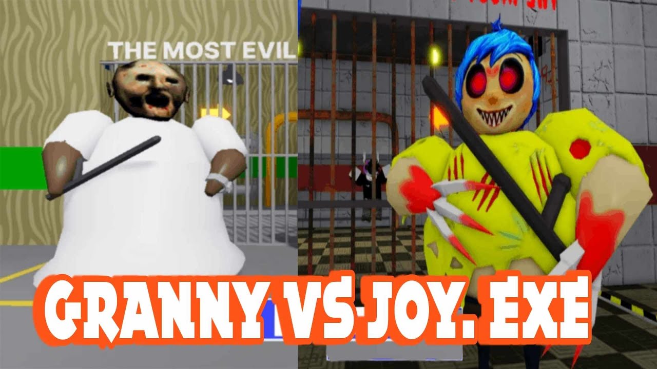 GRANNY vs JOY.EXE IN prison . Who's the scariest? #roblox #scaryobby # ...