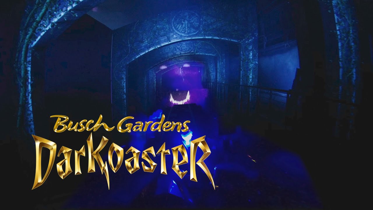 NEW DarKoaster roller coaster POV at Busch Gardens Williamsburg - YouTube