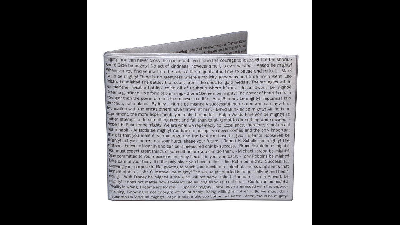 100 Quotes Mighty Wallet - Inspirational Tyvek Wallet - YouTube